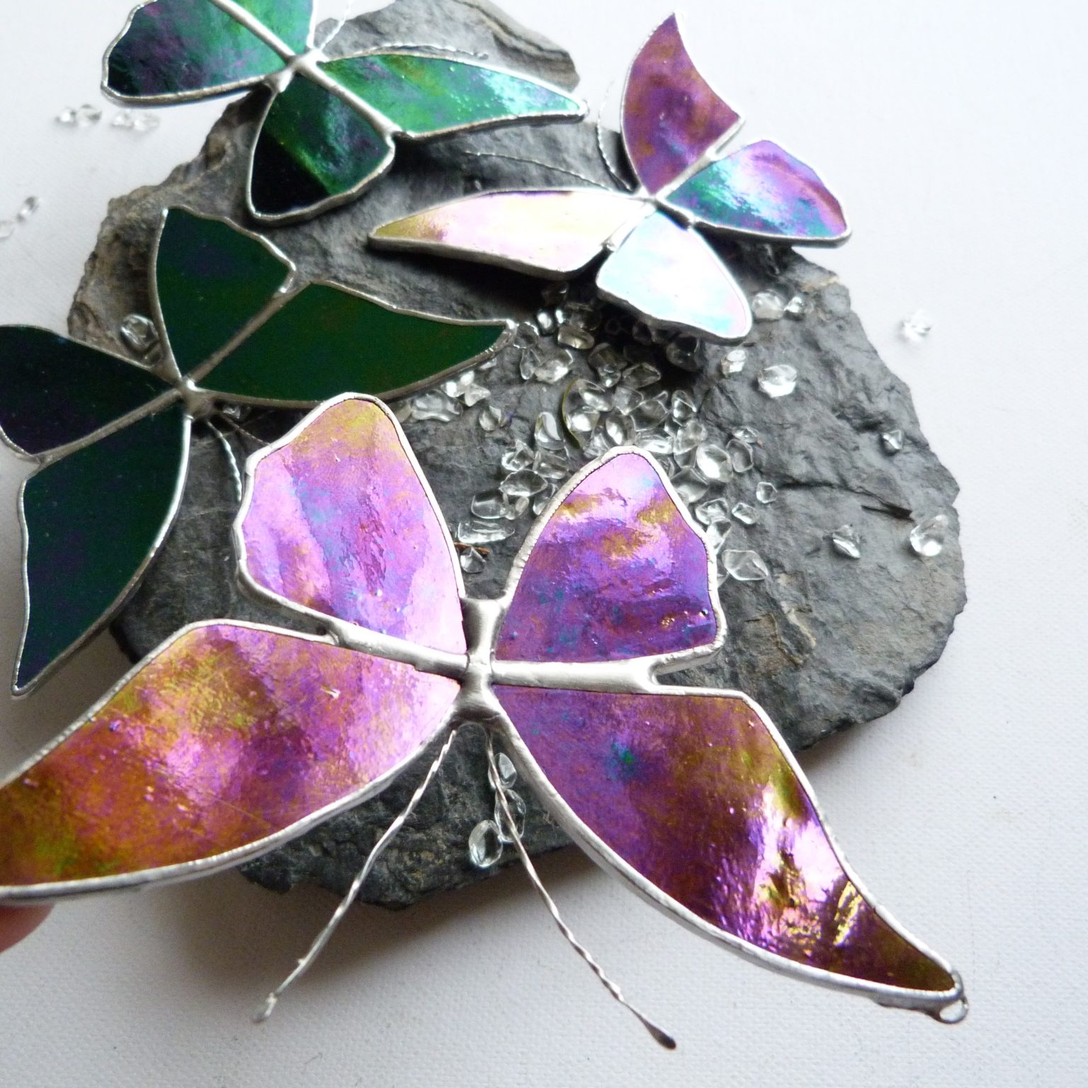 M 2 0003 MOTYL WITRAŻ TIFFANY IRYZACJA